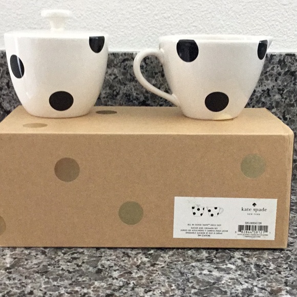 kate spade | Dining | Kate Spade New York Black And White Sugar And ...
